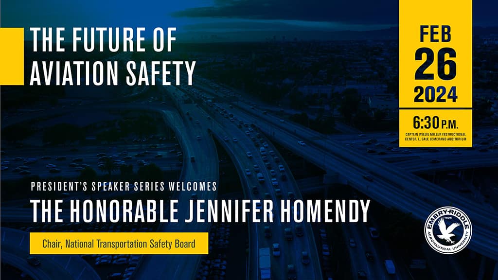 NTSB Chair Jennifer Homendy to Speak at Embry-Riddle, Feb. 26